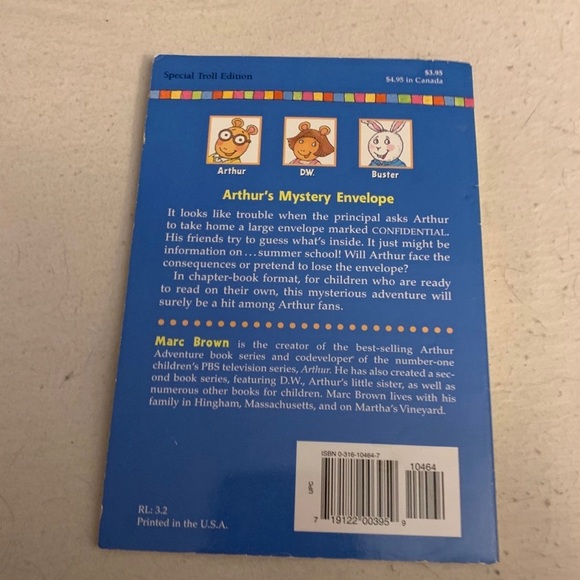Scholastic | Toys | Arthur Chapter Book Arthurs Mystery Envelope | Poshmark